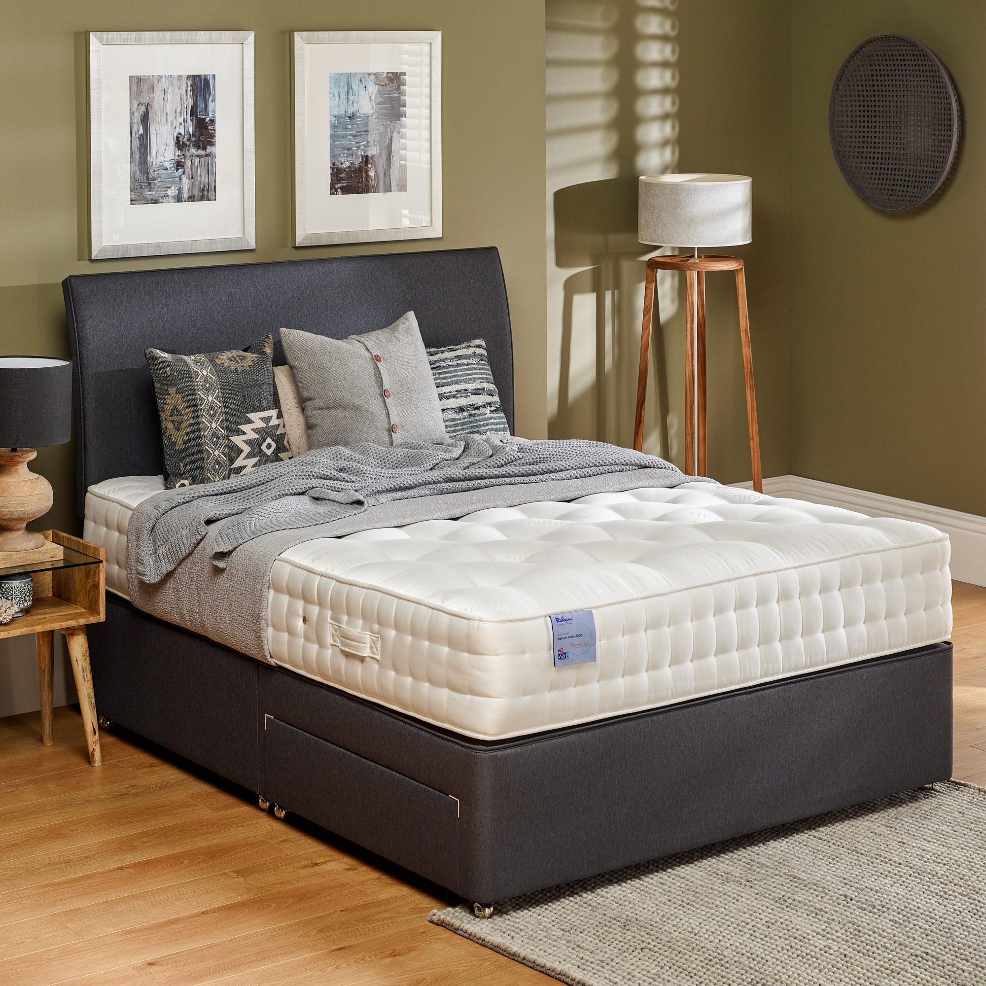 Dreamworld Coniston Natural Wool 2200 Divan Set - Barsleys Department Store