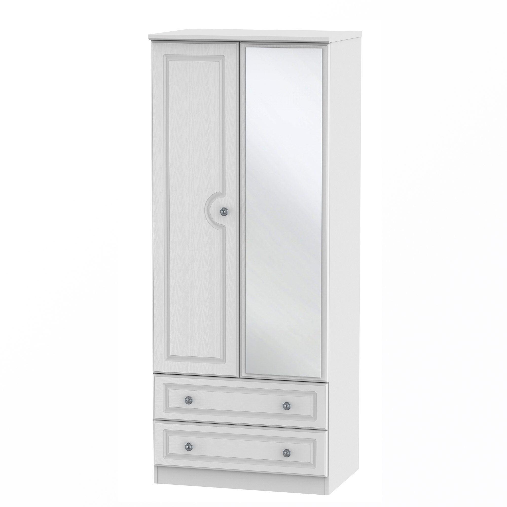 Pembroke 2ft 6in 2 Drawer Mirror Robe - Barsleys Department Store